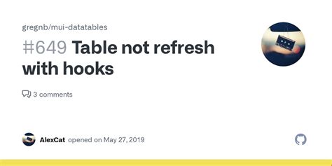 Table Not Refresh With Hooks Issue 649 Gregnb Mui Datatables GitHub