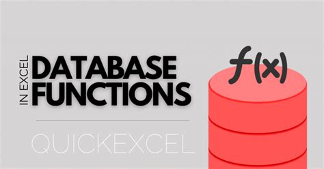 Crucial Database Functions In Excel All You Need To Know Quickexcel