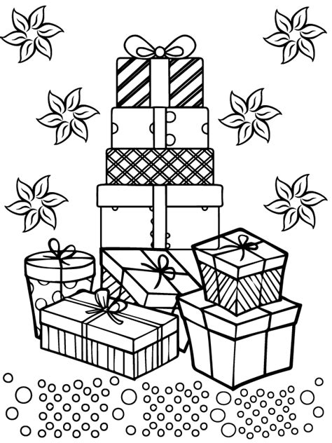 Printable Christmas Present Coloring Page Free Printable Coloring