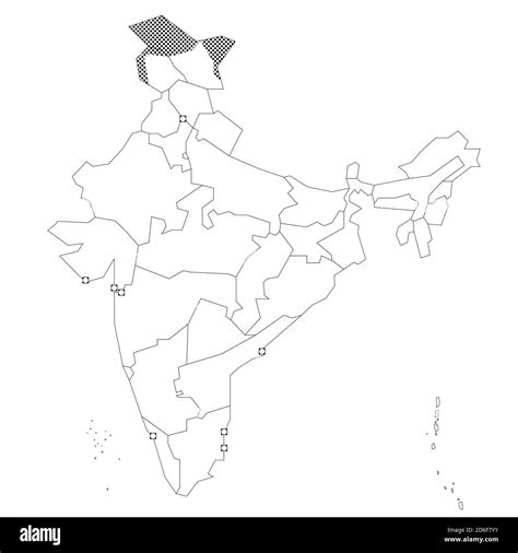 Blank Political Map Of India Administrative Divisions States And