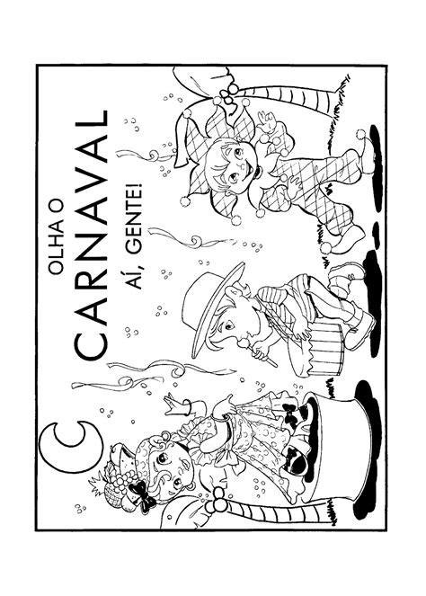 Desenhos de Carnaval para colorir e imprimir SÓ ESCOLA