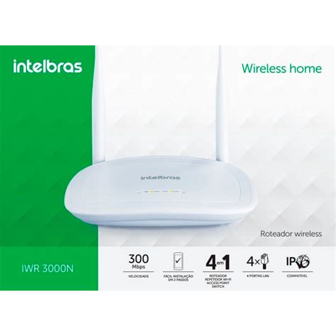 Roteador Wi Fi IWR 3000N Intelbras Guardcam