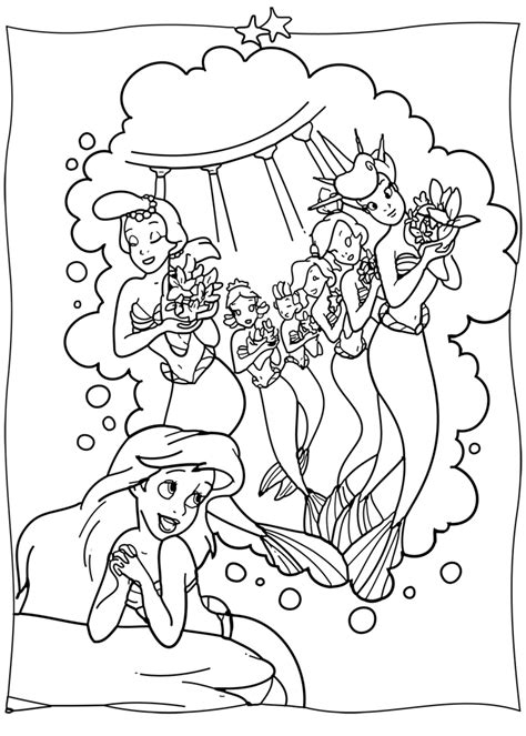 Coloriages Les Princesses Disney Arielle La Petite sirène