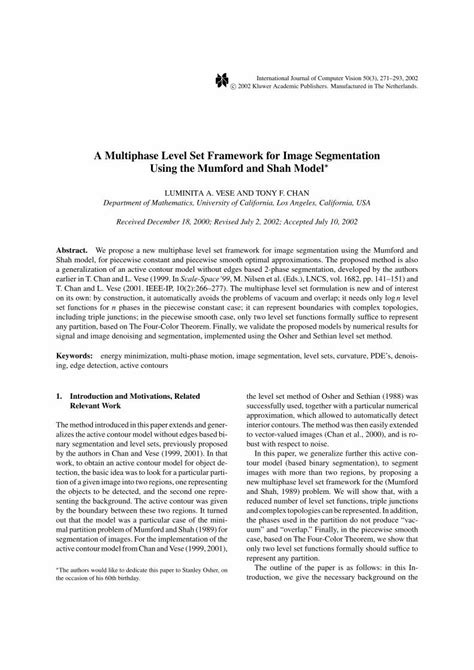 pdf a multiphase level set framework for image segmentation using …lvese papers ijcv2002 pdf