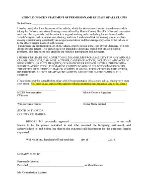 Fillable Online Vehicle Release Authorization LetterPermission Letter
