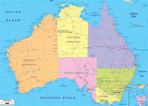 Detailed Political Map Of Australia Ezilon Maps The Best Porn Website