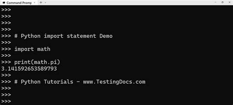 Python Import Statement TestingDocs