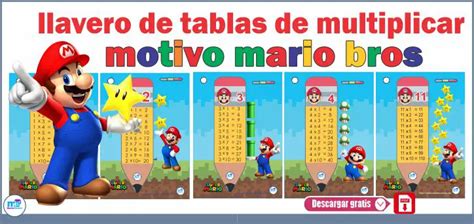 Llavero De Tablas De Multiplicar Motivo Mario Bros Materiales