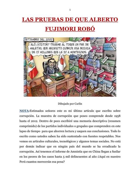 Las Pruebas De Que Fujimori Rob Pdf Descarga Gratuita