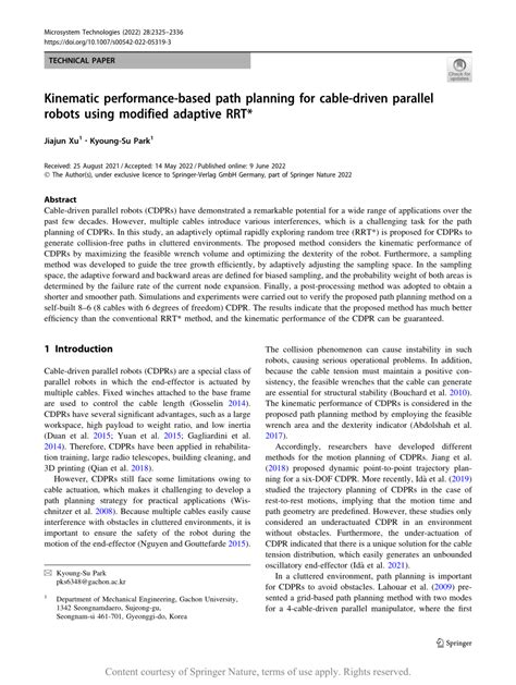 kinematic performance based path planning for cable driven parallel robots using modified