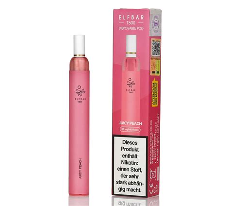 Elf Bar T600 Juicy Peach Aroma Einweg E Shisha 20mg Nikotin EvoCigs