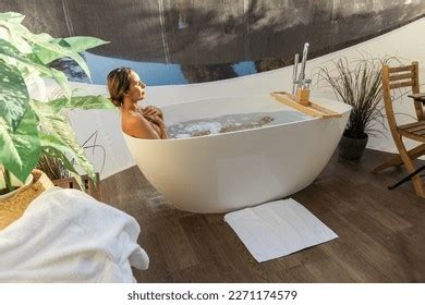 Naked Woman Resting Bathtub Stock Photo 2271174579 Shutterstock