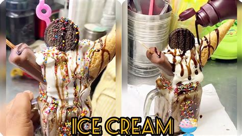 Ice Cream Rolls Street Food India Cup Ice Cream Street Food
