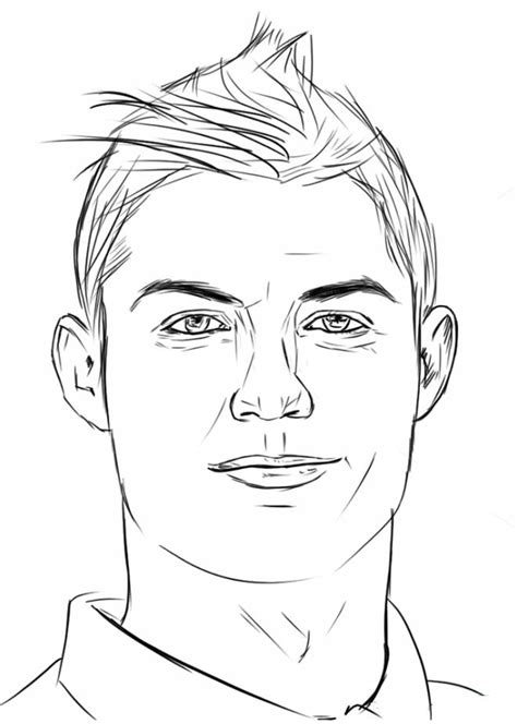Coloriage T Te De Cristiano Ronaldo Au Crayon