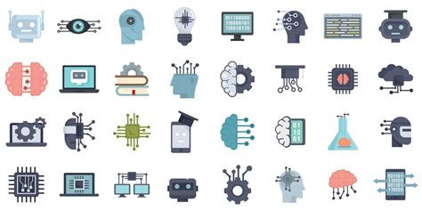 Machine Learning Icons Set Flat Vector Isolated 8633999 Vector Art At