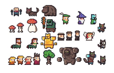 16x16 Enchanted Forest Characters by Superdark Diseño de videojuegos