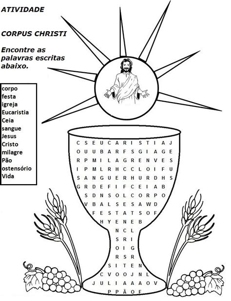 ARTES DA LIVIA CORPUS CHRISTI DESENHOS PARA COLORIR E ATIVIDADES
