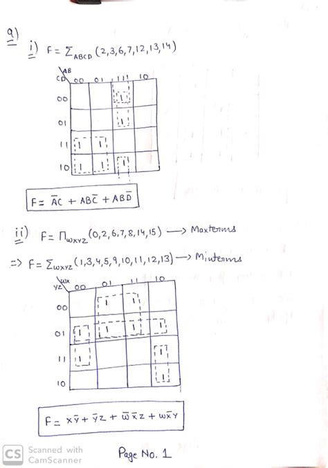 question 4 a find the minimum sum of products expression for each of the functions below