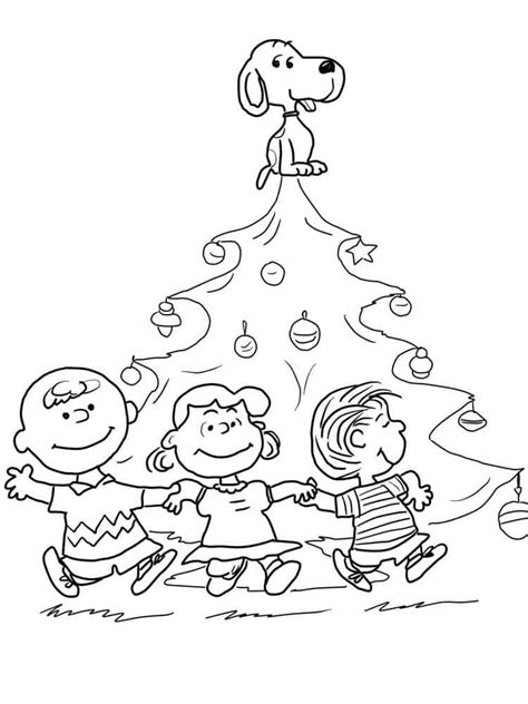 Desenhos De Charlie Brown E A Rvore De Natal Para Colorir E Imprimir