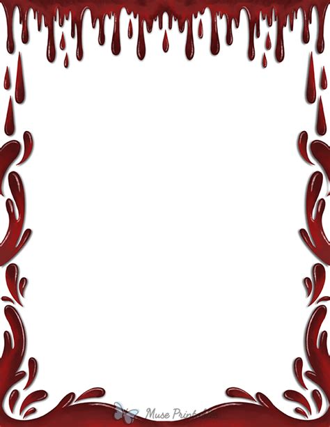 Printable Dripping Blood Page Border
