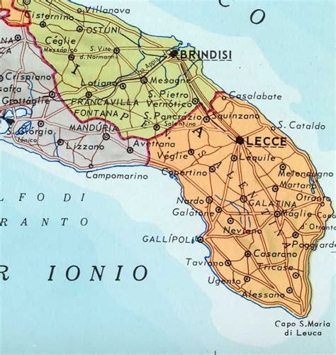 Il Salento Cartina Geografica Cartina Italia