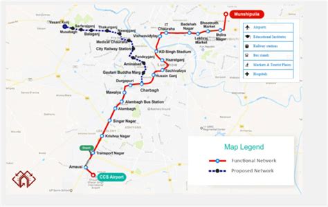 Metro Networks In India Lucknow Metro Route Map