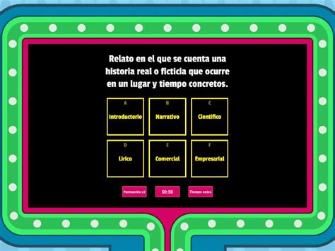 Tipos De Textos Gameshow Quiz