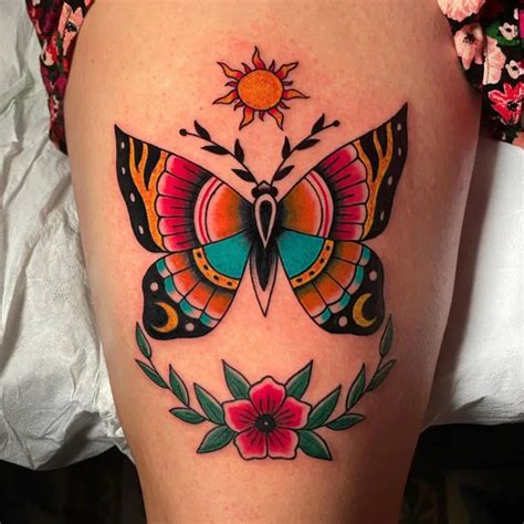 Details More Than 76 Thigh Tattoos Roses And Butterflies Best In