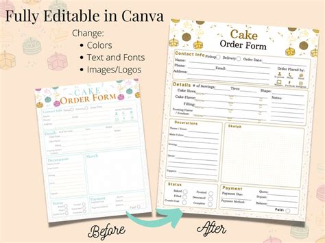Template Free Home Bakery Order Form Pdf
