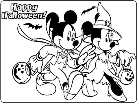 Coloriage Halloween Disney Mickey et Minnie télécharger et imprimer