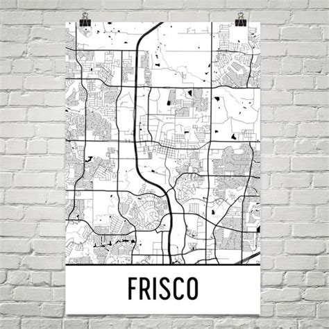Aeticon Canvas Frisco Map Frisco Art Frisco Print Frisco TX Poster