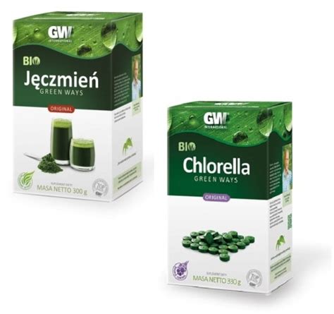 ZESTAW BIO JĘCZMIEŃ 300g proszek BIO CHLORELLA Green Ways 1320 tabl