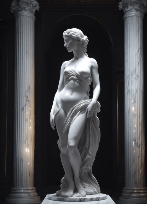 Lexica Canova Sculpture Of Superior Body Ethereal Woman In Black And