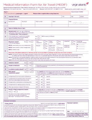 2017 2024 Form Virgin Atlantic MEDIF Fill Online Printable Fillable