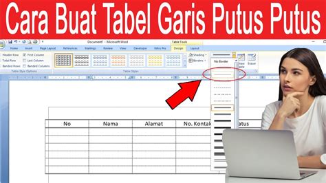 Cara Membuat Tabel Di Word Dengan Garis Putus Putus YouTube