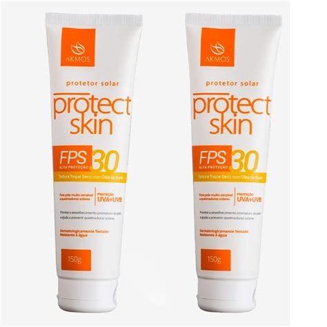 Protetor Solar Protect Skin Fps Akmos Toque Seco Original Frete Gr Tis