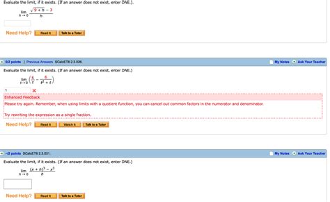 solved evaluate the limit if it exists if an answer does