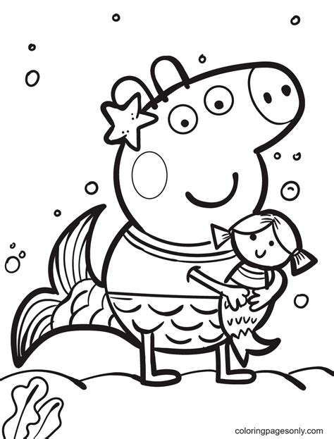 Peppa Pig Coloring Pages Elephant Coloring Page Mermaid Coloring The