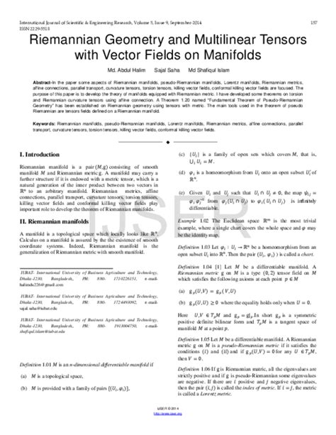 pdf riemannian geometry and multilinear tensors with vector fields on