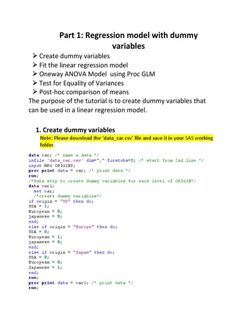 part 1 regression model with dummy variables pdf dummy variable statistics coefficient
