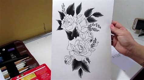 Sombreada Rosa Desenho Tattoo Aulas De Desenho Para Crian As Desenho