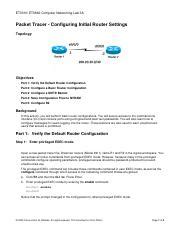 Lab A Packet Tracer Configuring Initial Router Settings Pdf