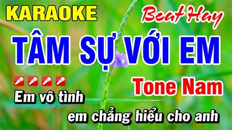 Karaoke Tâm Sự Với Em Beat Hay Gm Tone Nam Nhạc Sống Hoài Phong