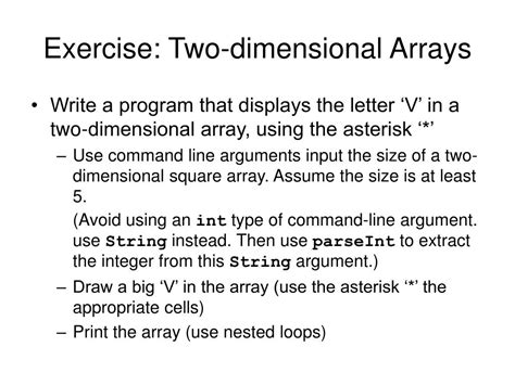 PPT Exercise Two Dimensional Arrays PowerPoint Presentation Free
