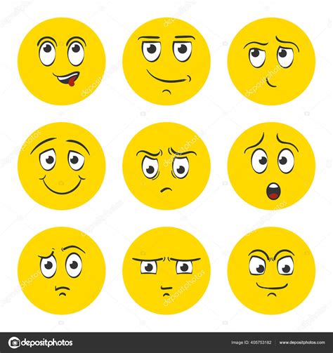 Rostros Con Emociones Vector De Stock Por Poliashenko 405753182