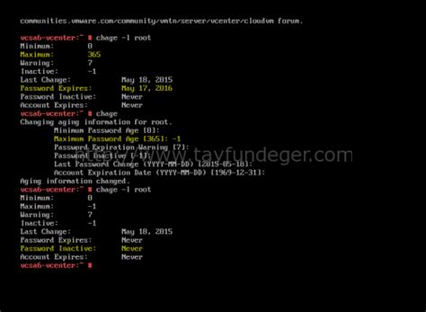 VCenter Server Appliance 6 Root User Password Expire VMware