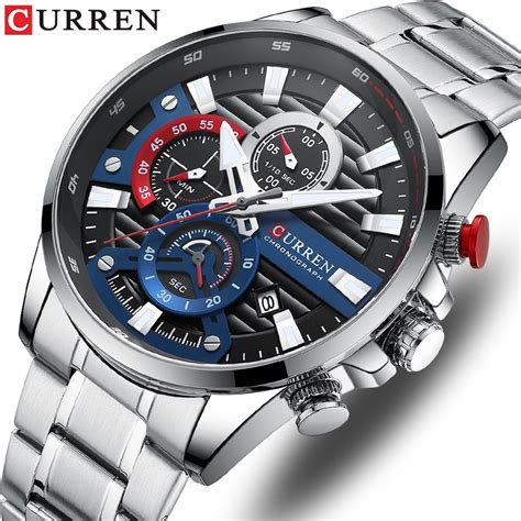 Relógio Masculino Original CURREN De Quartzo De Aço Inoxidável À Prova