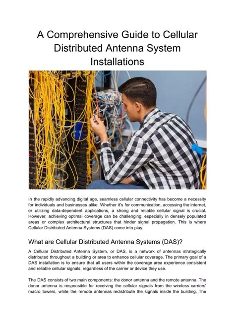 ppt guide to cellular distributed antenna system installations powerpoint presentation id