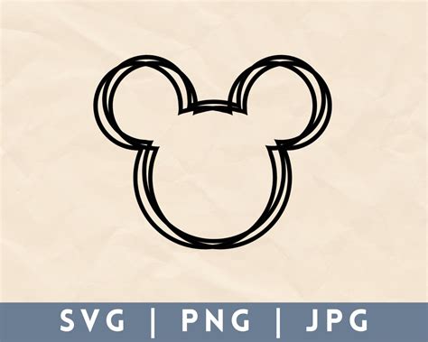 Mickey Head Scribble Svg Png Cut File Silhouette Cricut