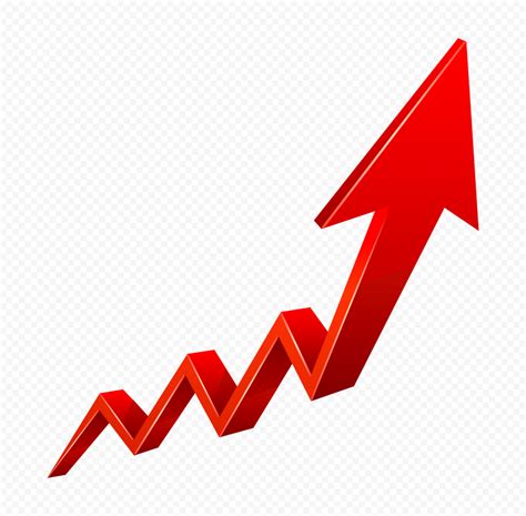 HD 3D Upward Growth Red Arrow PNG Citypng